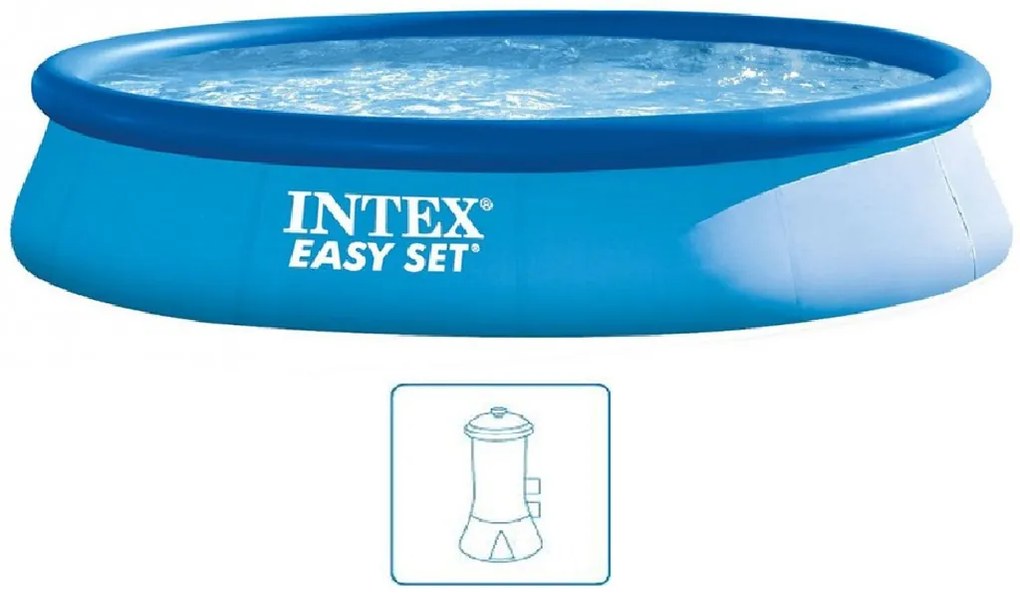 INTEX Easy Set Pool Bazén 396 x 84 cm s kartušovou filtrační pumpou 28142GN