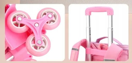 ProSchool 2v1 školní batoh na kolečkách, růžový