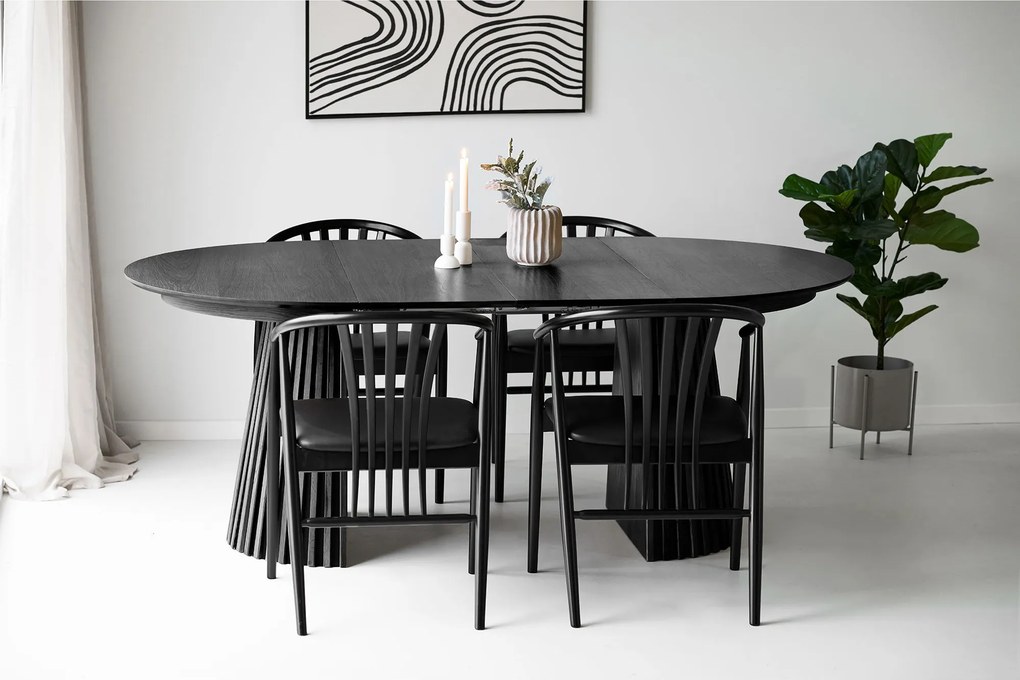 House Nordic Jídelní set stolu OSAKA a 4 židlí AGUSTIN černý 7771004-S