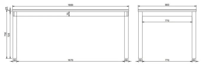 Jídelní stůl s keramickou deskou 90x180 cm Southampton – Actona