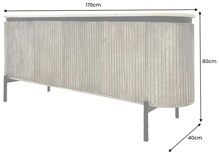 Massive home | Komoda  ADLON 170cm mramorová deska mango