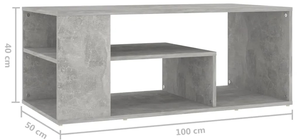 vidaXL Marketos Konferenční stolek betonově šedý 100x50x40 cm kompozitní dřevo