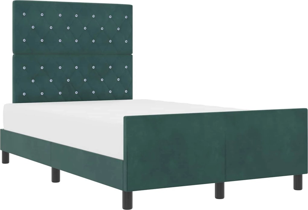 Postel s boxspringem s čelo Tmavě zelená 120 x 200 cm samet 3344864