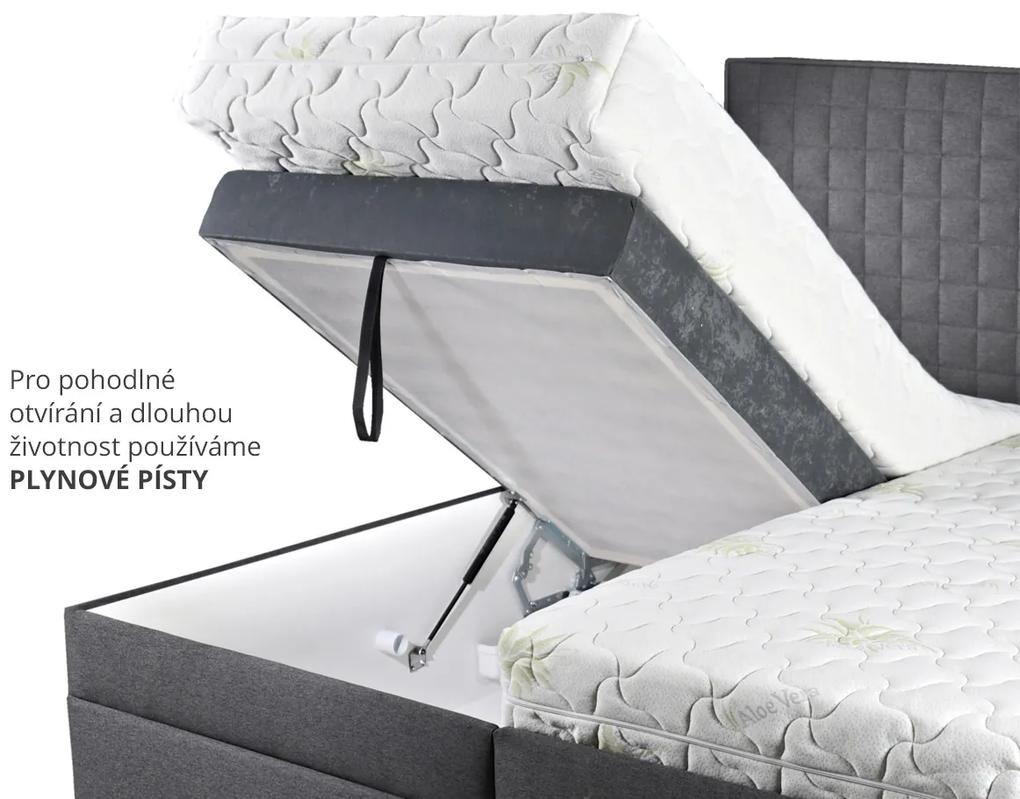 NEW DESIGN postele Postel boxspring VENETO s úložným prostorem, 90×200 cm Velikost postele: 90 × 200 cm