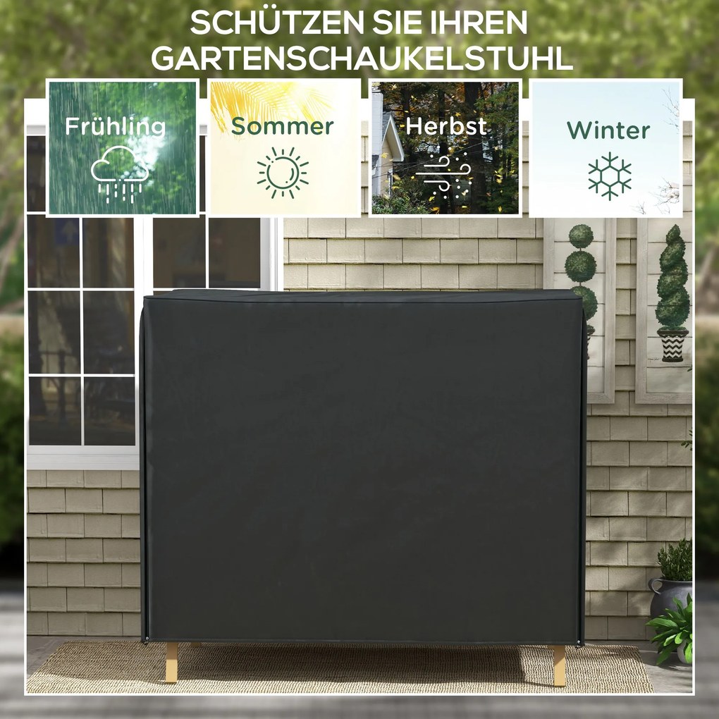 Outsunny Hollywoodský kryt na houpačku Vodotěsný ochranný kryt na zahradní houpačku s UV ochranou Oxford černý 220 x 125 x 172 cm