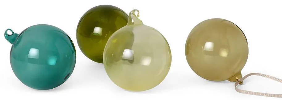 Ferm Living Vánoční baňky Glass Baubles L set 4ks, mixed dark