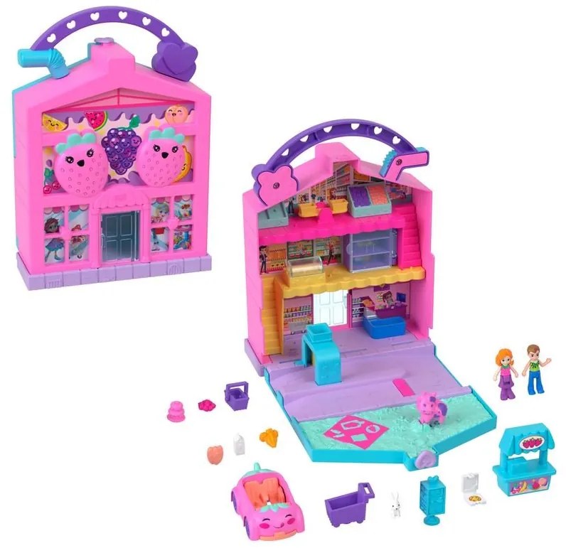 Mattel polly pocket pollyville trh s čerstvými potravinami, hrd45