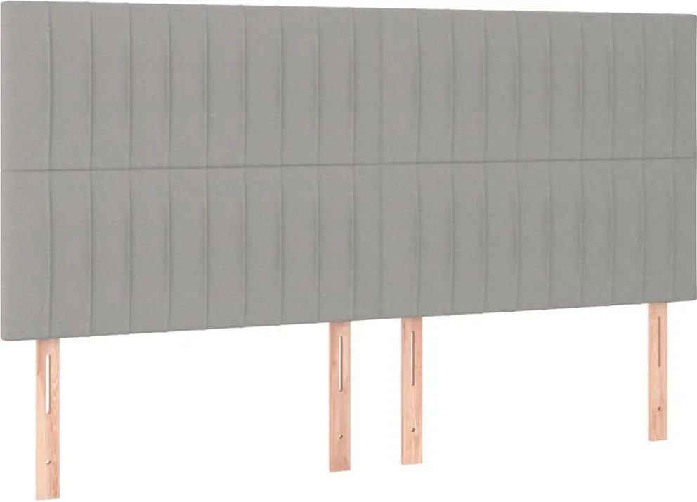 Box spring postel s matrací světle šedá 200 x 200 cm textil 3136781