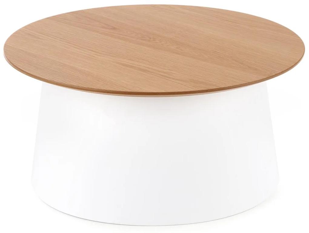 Kulatý konferenční stolek Skandinávský Naturalurální deska stolu Bílý AFINA