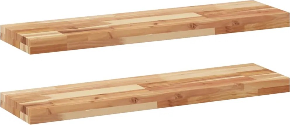 Plovoucí police 2 ks 100 x 20 x 4 cm olejované akáciové dřevo 3279588