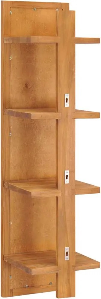 Nástěnné zrcadlo s poličkami 30 x 30 x 120 cm masivní teak 289070