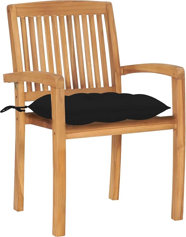 Stohovatelné zahradní židle s poduškami 6 ks masivní teak 3073274