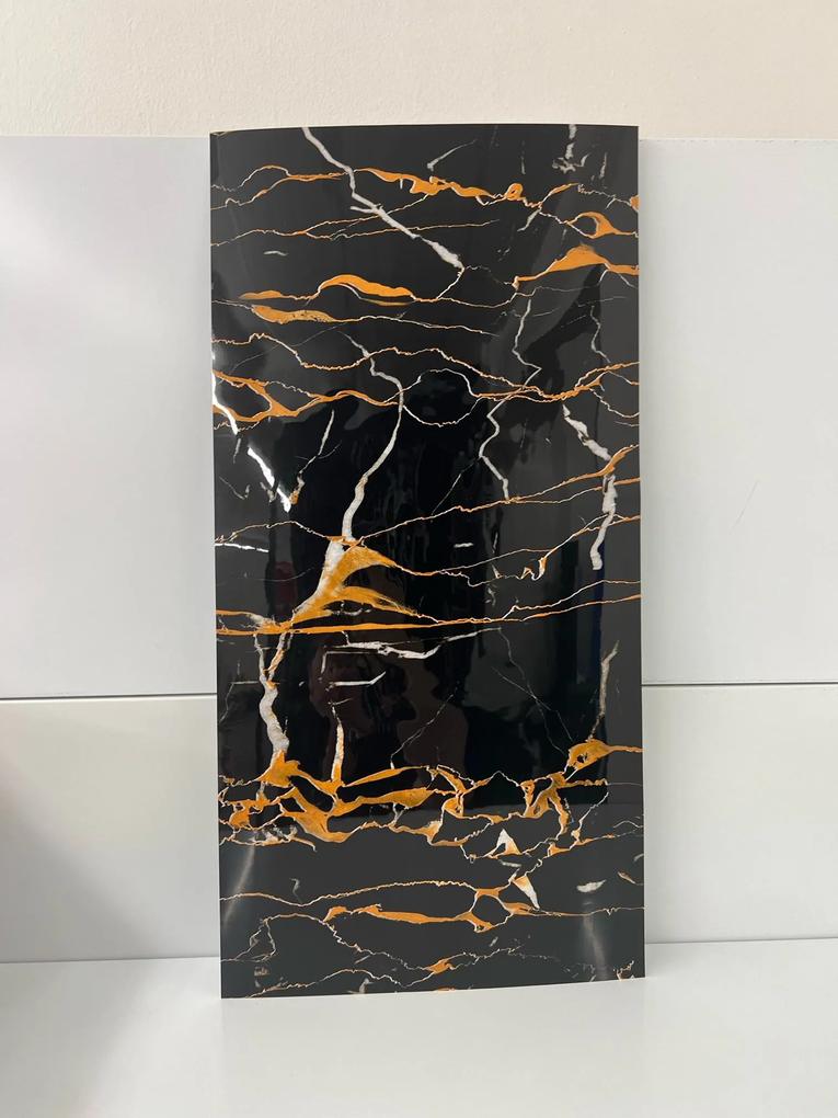 PVC panel dlaždice AR-04 Mramor černo-zlatý (60x30cm) samolepící
