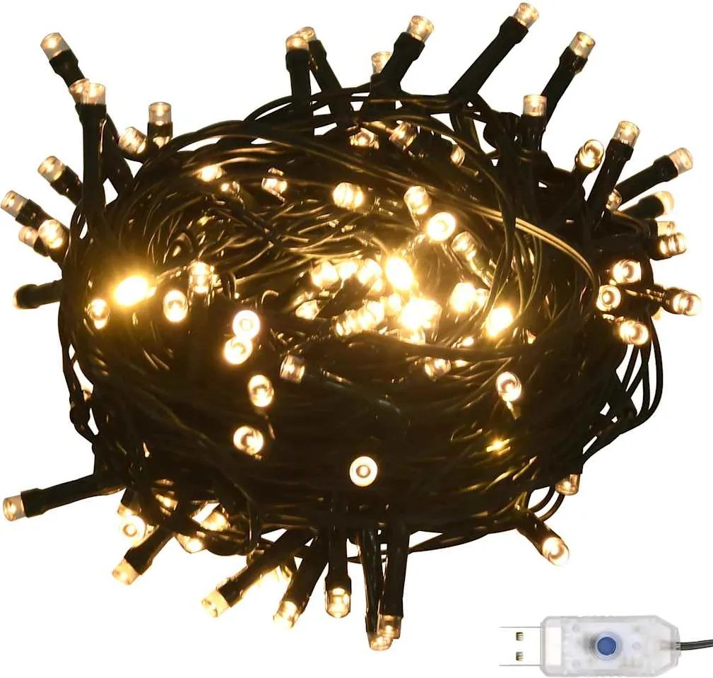 120dílná sada vánočních koulí se špicí a 300 LED zlatá a bronz 330096