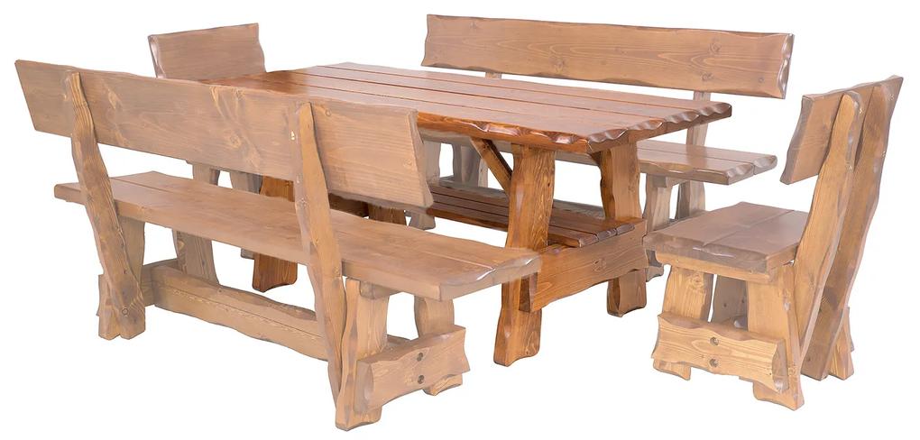 Drewmax MO266 stůl - Zahradní stůl dřevěný, lakovaný 200x80x83cm - Ořech lak