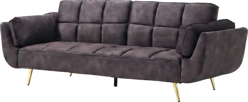 Designová rozkládací pohovka Bailey 215 cm tmavě šedý samet