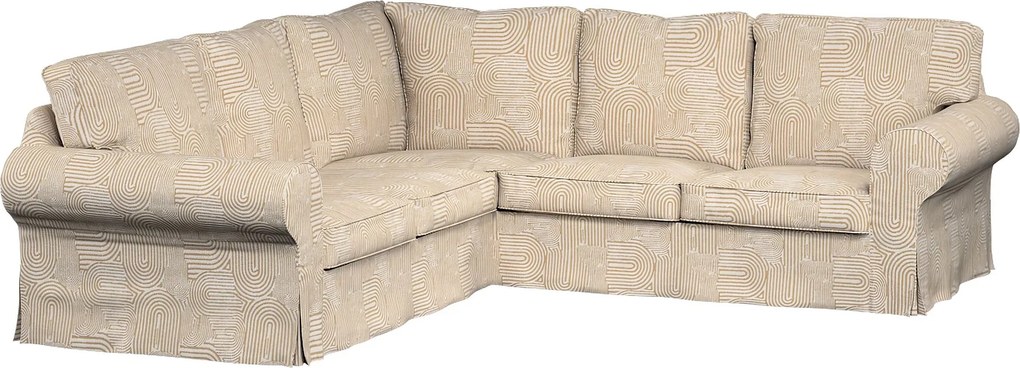 Potah na pohovku IKEA Ektorp rohová barva béžová látka pletený vzor, vzorované