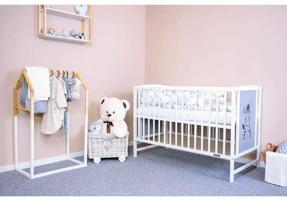 New Baby Dětská postýlka Bea Zebra, bílá-šedá | BIANO