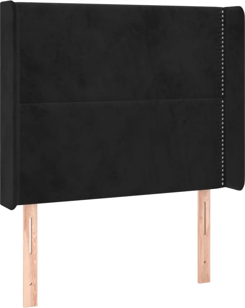 Box spring postel s matrací a LED černá 90x200 cm samet 3139483