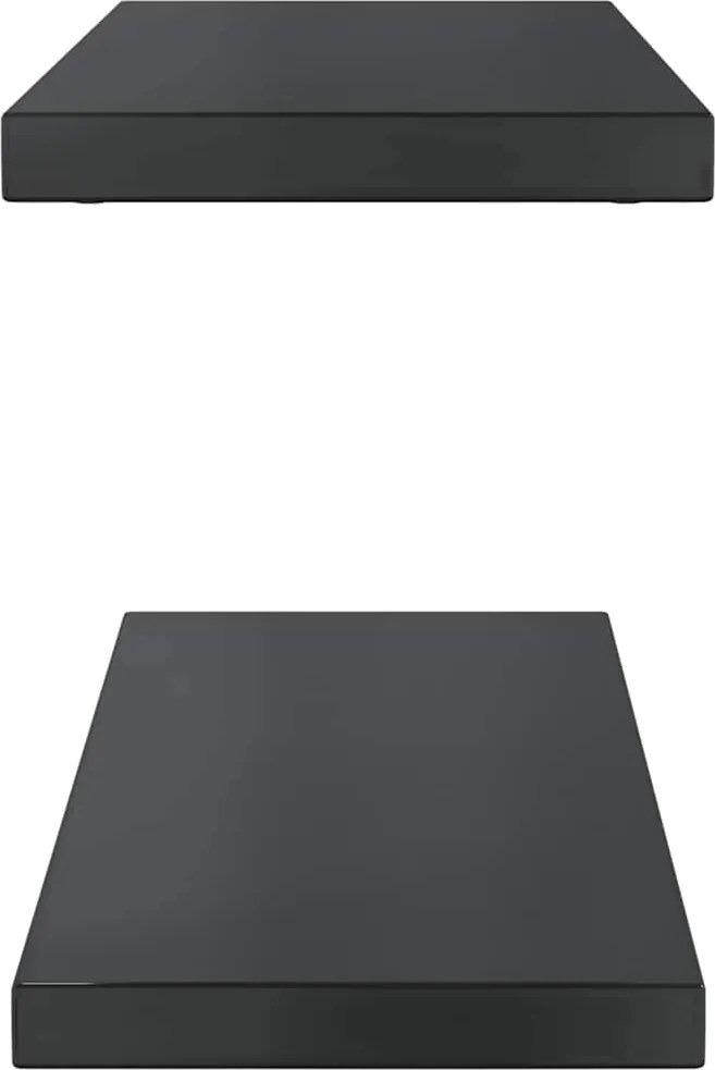 Nástěnné police 2 ks 75 x 23,5 cm černé nerezová ocel 30292