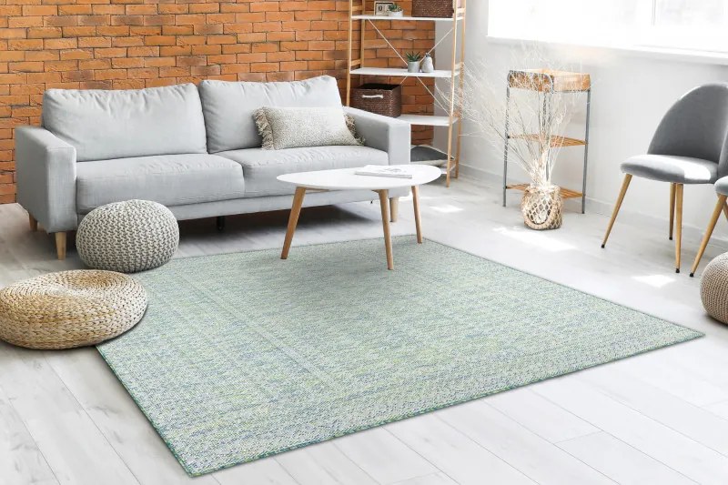 Dywany Łuszczów Kusový koberec Sion Sisal Aztec 22184 green/blue/ecru – na ven i na doma - 140x190 cm