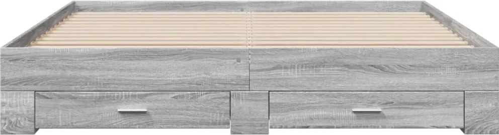 Rám postele se zásuvkami šedý sonoma 200 x 200 cm kompozit 3280361