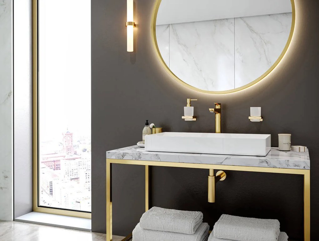 Hansgrohe AddStoris, dávkovač tekutého mýdla, leštěný vzhled zlata, HAN-41745990
