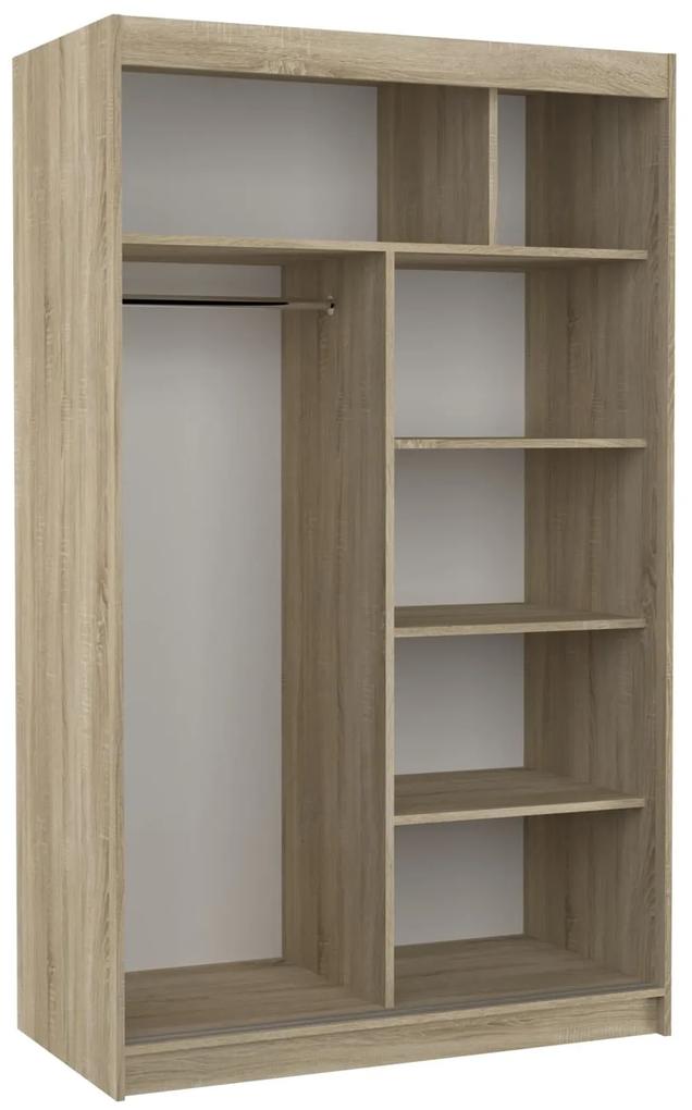Šatní skříň s posuvnými dveřmi Murani - 120 cm Barva: Bílá