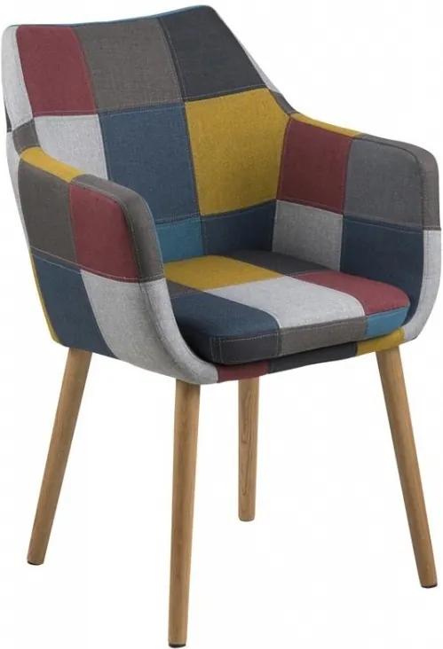 Židle Marte s područkami, látka, patchwork
