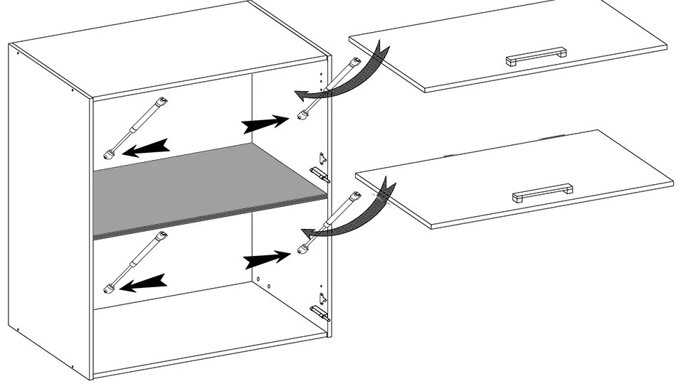 PREMIO sc | horní skříňka PRE-48G výklopná | 80 cm | sonoma/bílá lesk