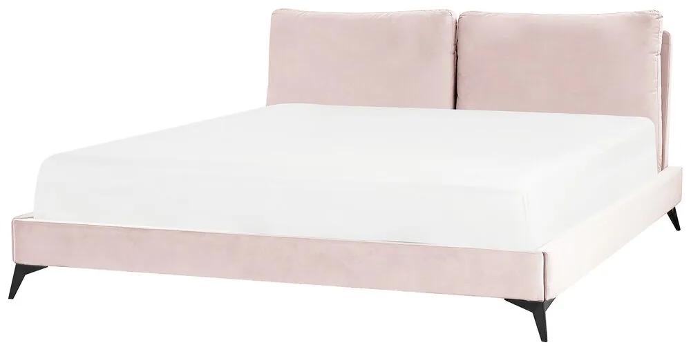 Sametová postel 180 x 200 cm růžová MELLE Beliani