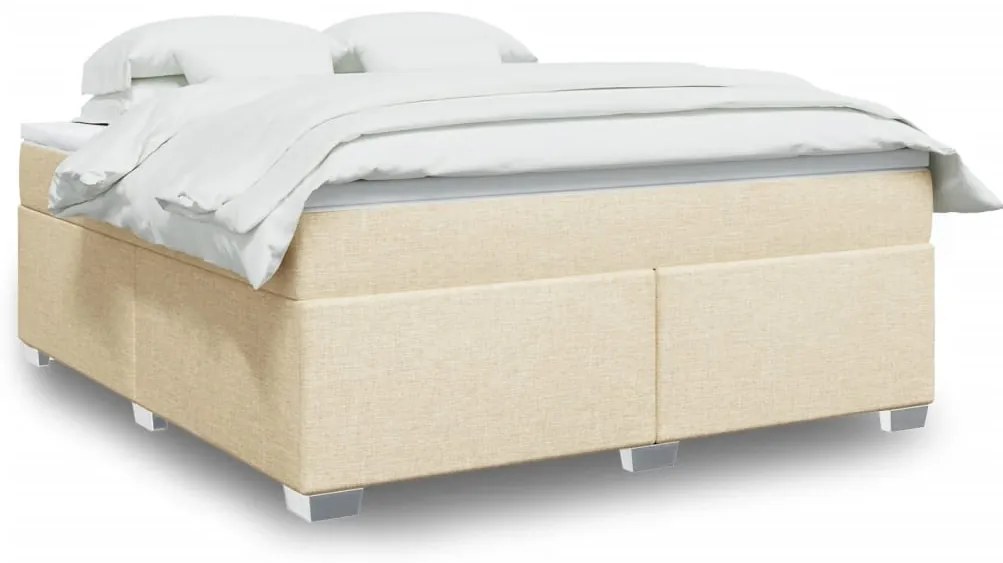 Box spring postel s matrací krémová 180x200 cm textil 3285156
