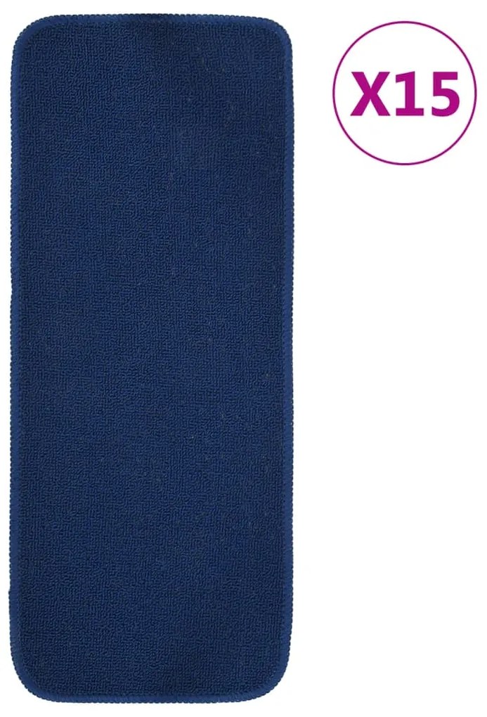 Protiskluzové nášlapy na schody 15 ks 60x25 cm námořnická modř 340398