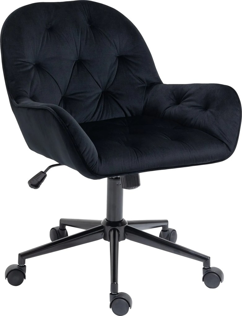 Vinsetto kancelářská židle - otočná výškově nastavitelná executive židle, sametová polyesterová - Černá 60 x 61 x 81-91 cm | Aosom