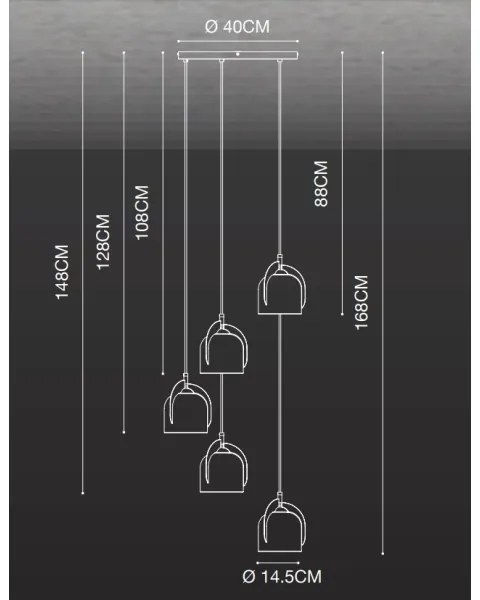 Nordlux - Lustr na lanku BOSHI 5xE14/40W/230V