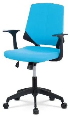 Kancelářská židle, modrá látka, černé PP područky