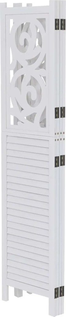 Paraván T568, dělící stěna, 4 panely - 170 × 160 cm - bílá