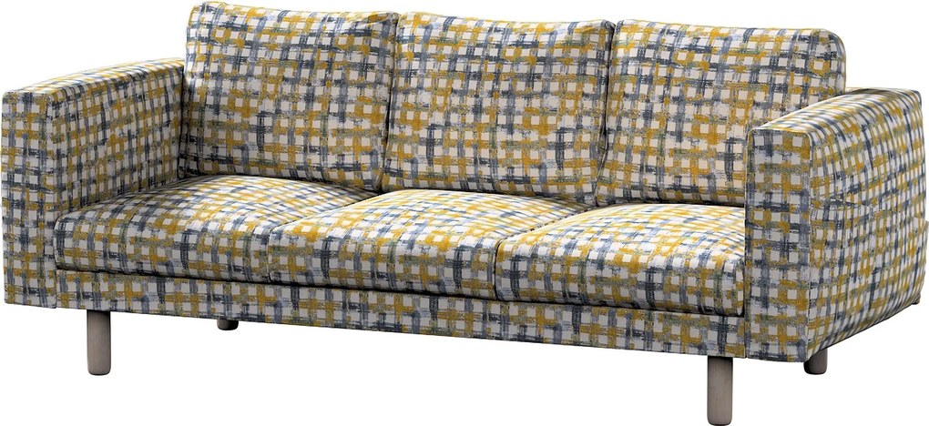Potah na pohovku IKEA Norsborg 3-místná barva modrá látka pletený vzor, vzorované