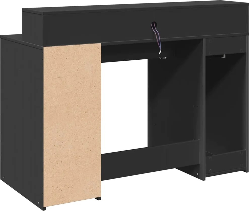 Psací stůl s LED světly černý 120 x 55 x 91 cm kompozitní dřevo 3309412