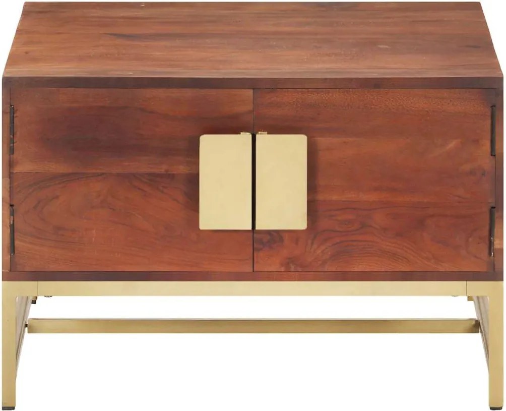 Konferenční stolek medově hnědý 67 x 67 x 45 cm masivní akácie 320376