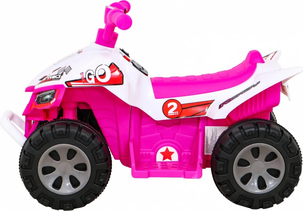 Ramiz Dětská elektrická čtyřkolka na baterie růžová + motor 25W