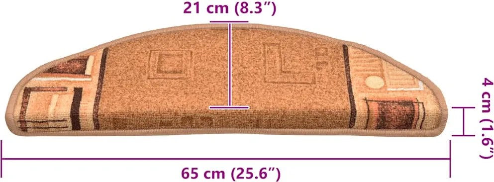 vidaXL Marketos Samolepící nášlapy na schody 15 ks béžové 65 x 21 x 4 cm
