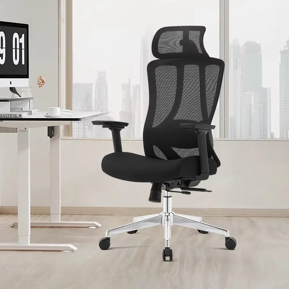 Kancelářská ergonomická židle Neoseat DIBERTI — síť / látka, černá, nosnost 150 kg