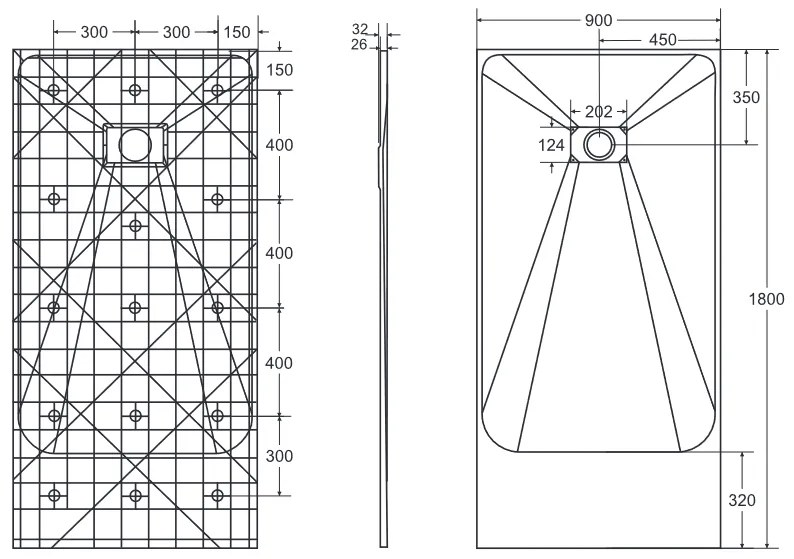 BESCO Obdélníková sprchová vanička VEXO - bílá Barva - Bílá, Nožičky k vaně - Bez nožiček, Rozměr A - 180 cm, Rozměr B - 90 cm - VEXOOWD1890W