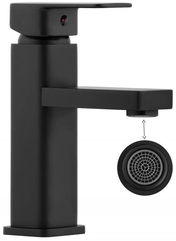 Erga Seto, umyvadlová baterie h-180, černá matná, ERG-YKA-BU.SETO-24-BLK