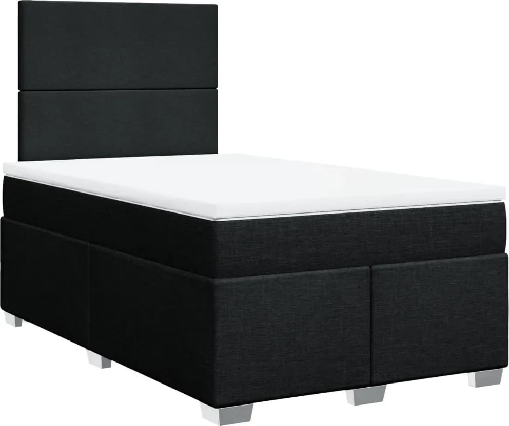 Box spring postel s matrací černá 120x200 cm textil 3290450
