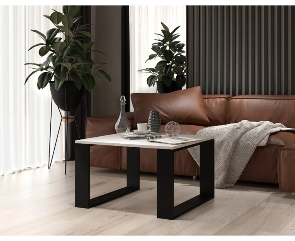 Konferenční stolek MODERN MINI - bílá/černá