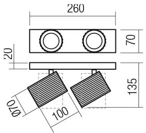 Redo group Redo Delphi, bílé spotové svítidlo, 2x7W GU10, 26x7cm, výška 13,5cm