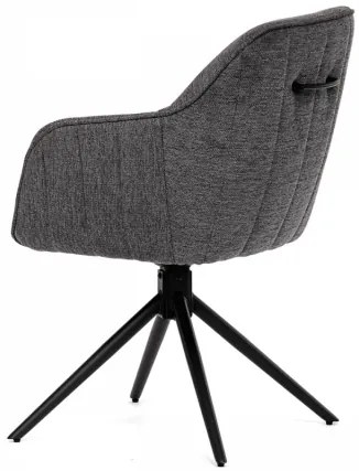 Jídelní konferenční židle tmavě šedá černé kovové nohy otočný mechanismus HC-536 GREY2