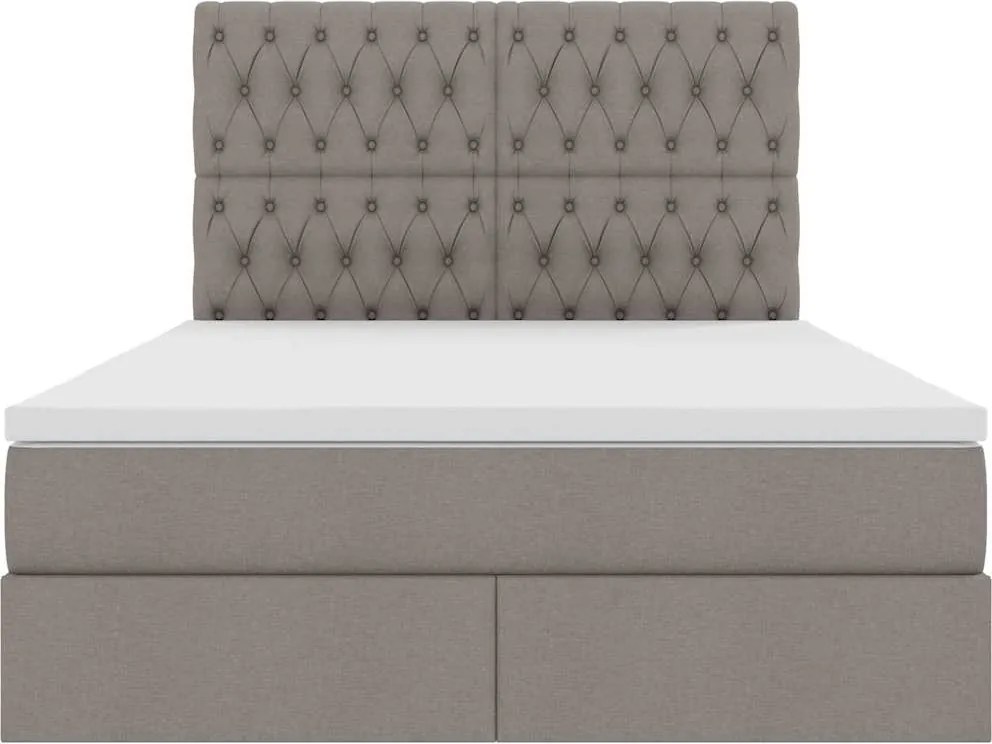 Postel s úložným prostorem a matrací Taupe 140 x 200 cm textil 3371850